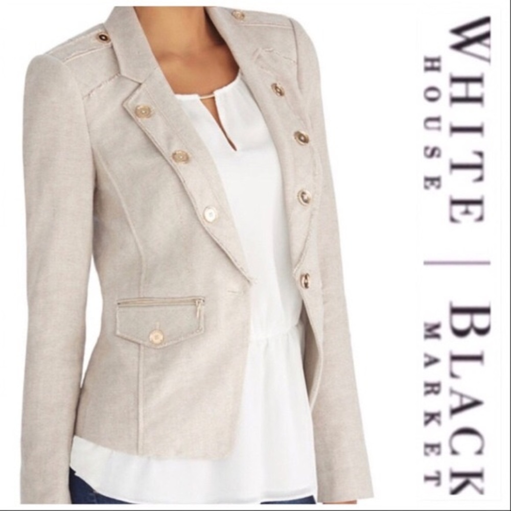 Herringbone Military Raw Edge Jacket - Gem